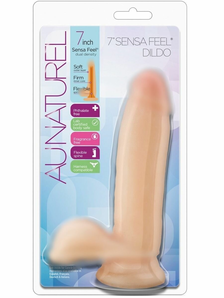 Фаллоимитатор на присоске "AU NATUREL 7INCH SENSA FEEL DILDO BEIG" 17см