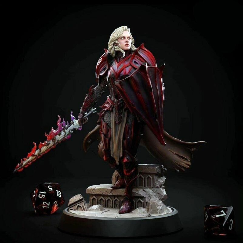 Паладин крови, Рыцарь смерти (40мм) Воин, Файтер миниатюра для DnD (ДнД) и других Настольных игр (НРИ, Варгеймов или РПГ), фентези тематика