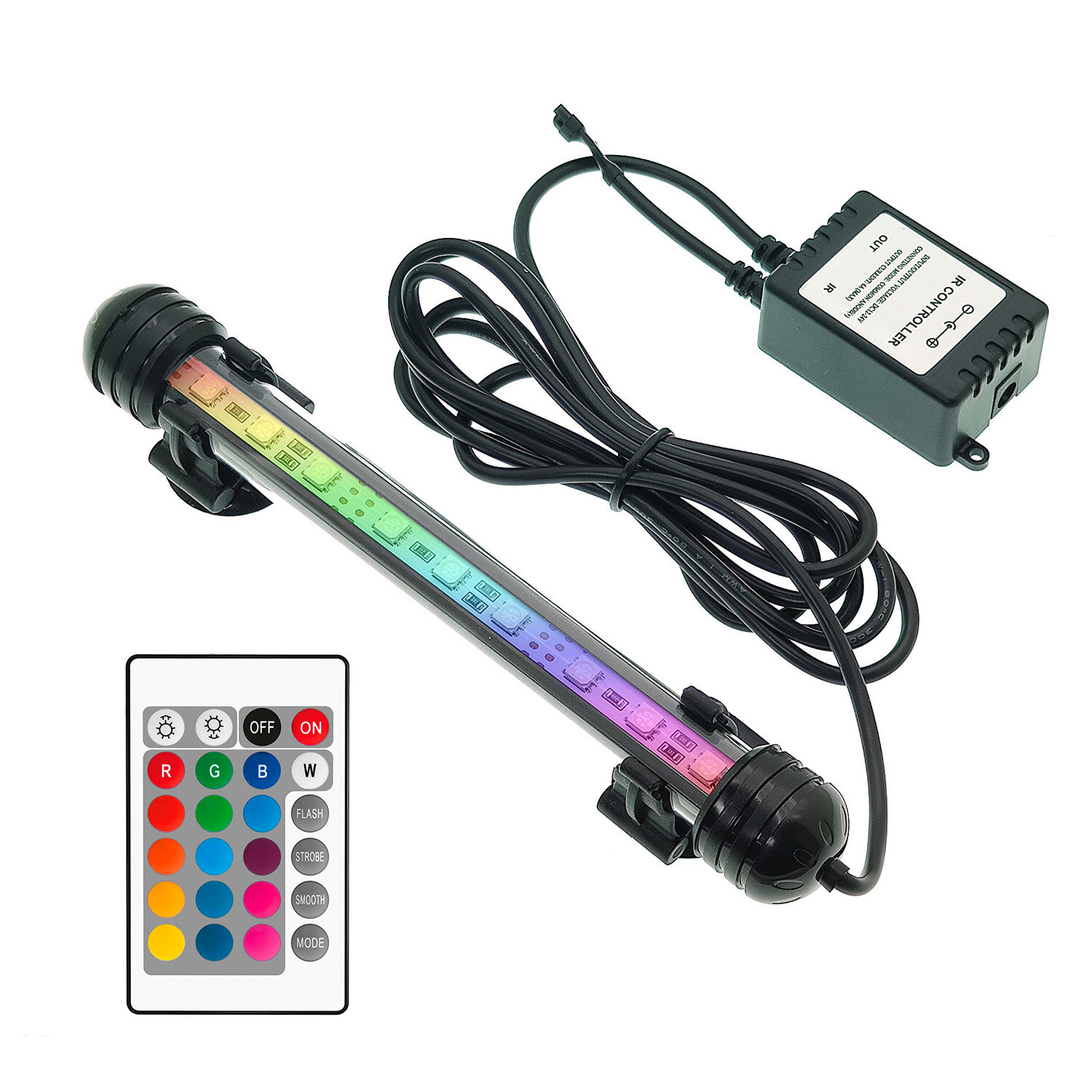 Лампа аквариумная Огонек OG-LDP03 RGB цветная, 9 диодов, размер 180*20 мм