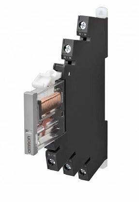 Реле Omron, 6 мм серии G2RV, черное, винтовые клеммы, напр. пит. 230V AC, ток 6A