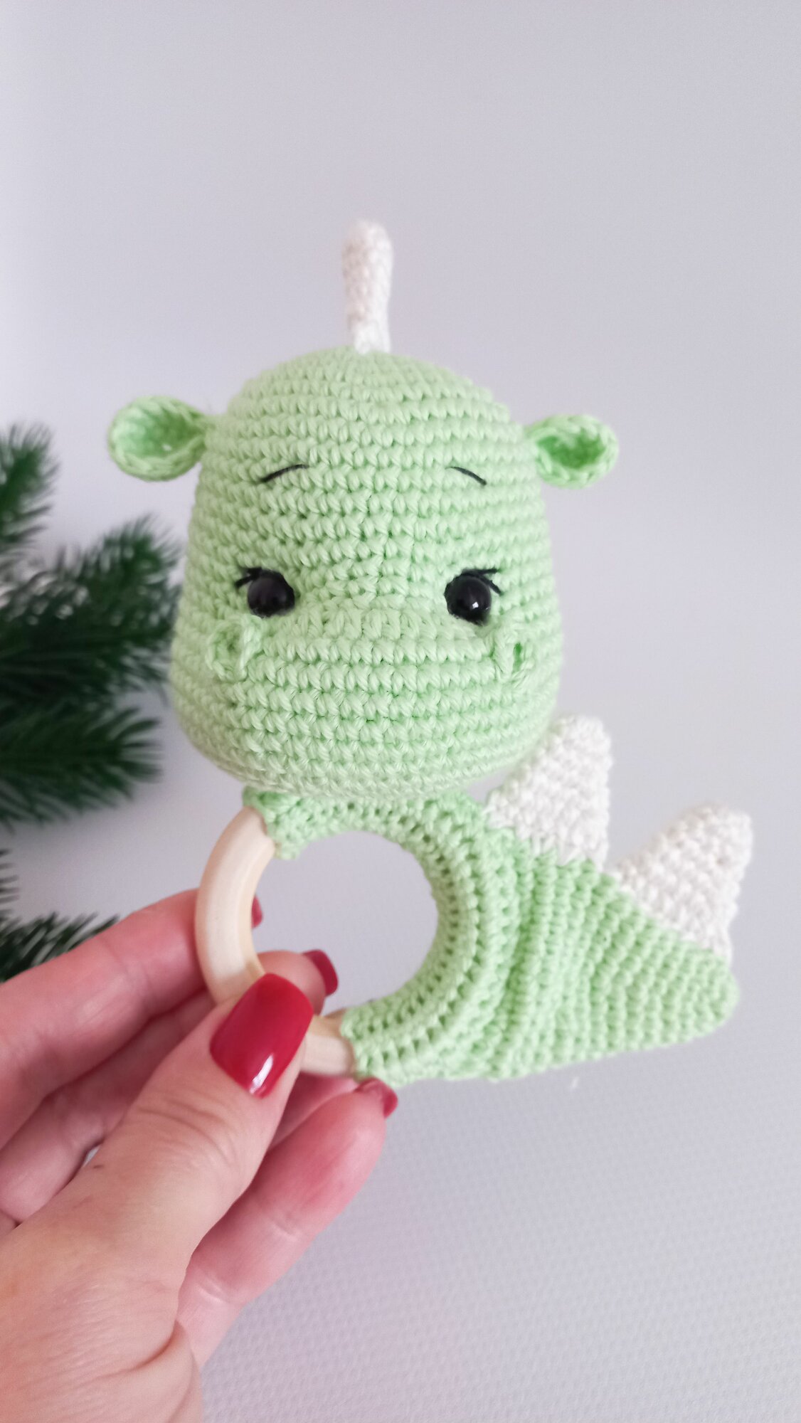 Погремушка прорезыватель для новорожденных в форме дракоши, грызунок для подарка, на выписку