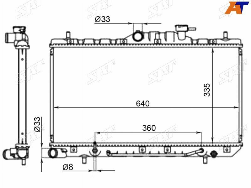 . SAT Радиатор охлаждения двигателя для Hyundai Accent 99-12 / ТагАЗ Accent 99-12