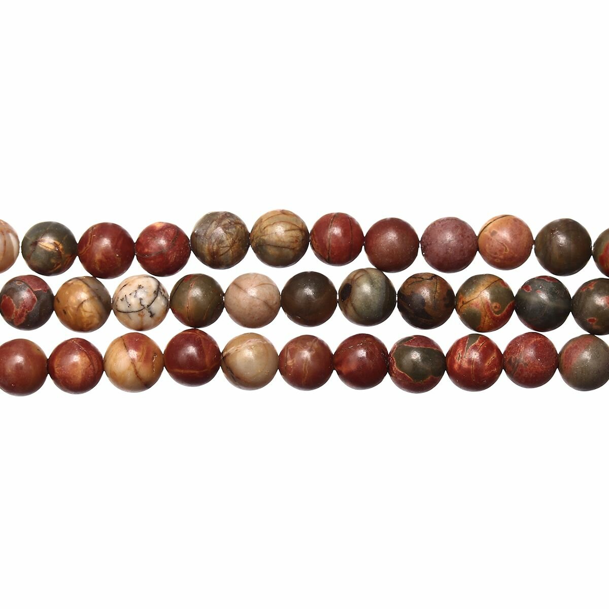 Бусины каменные, яшма, Пикассо, 6мм, 57 шт, низка