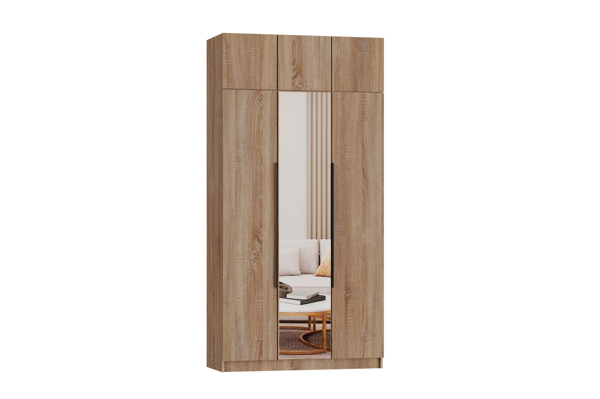 Шкаф Гюнтер 3 1200-520-2300 наполнение платье/белье цвет дуб сонома