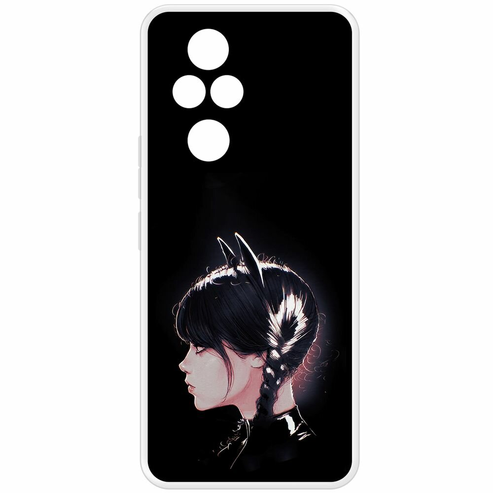 Чехол-накладка Krutoff Clear Case Уэнсдей Аддамс - Кошка Уэнсдей для Honor 200 Pro