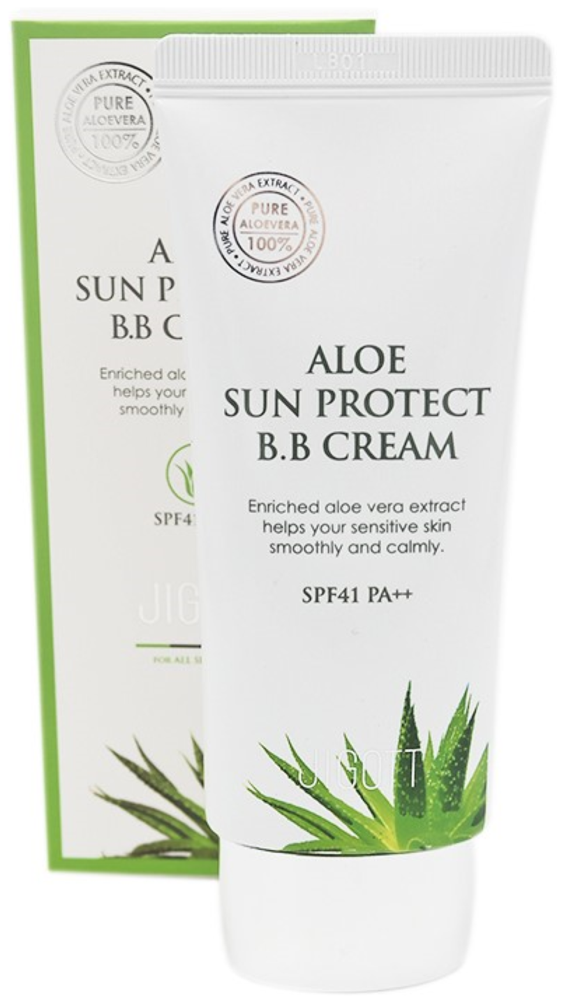 Солнцезащитный ББ крем для лица с Алоэ Jigott Aloe Sun Protect BB Cream SPF41 PA++, 50 мл