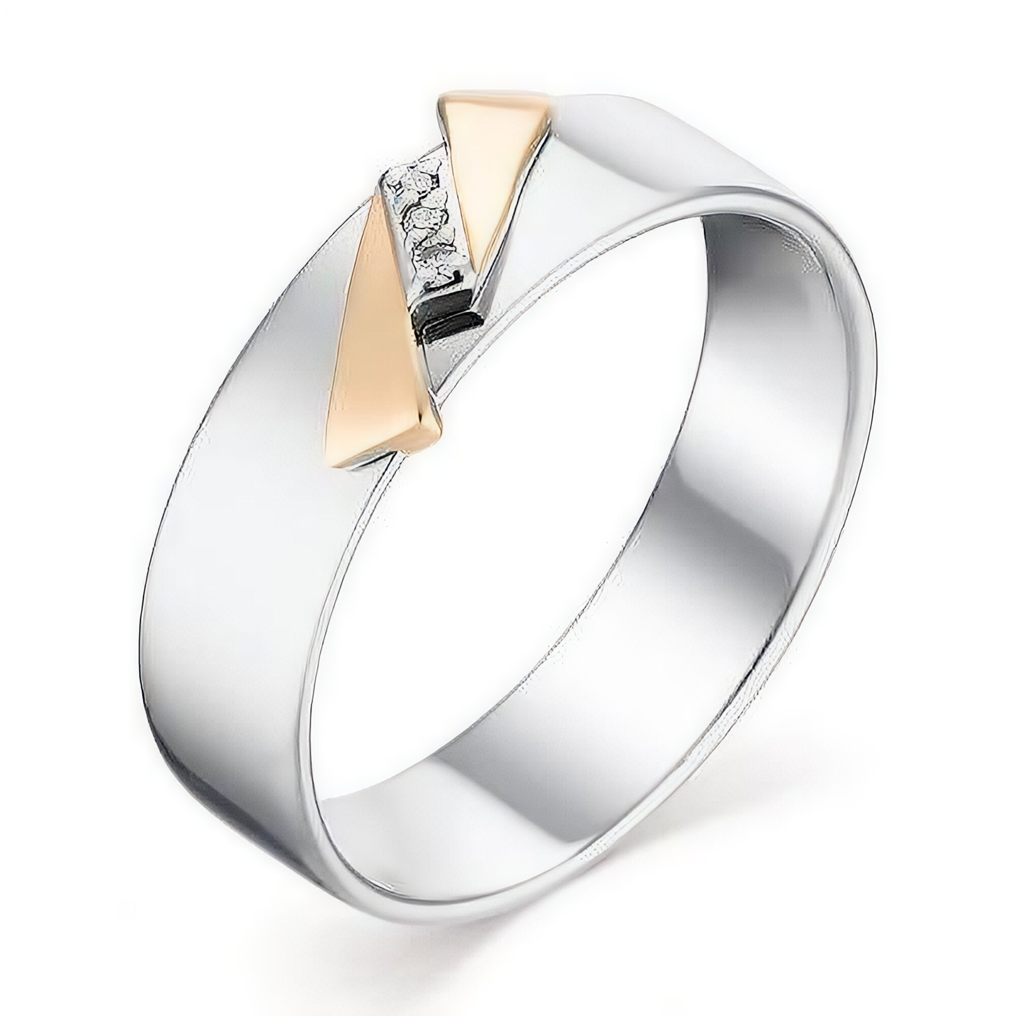 Кольцо, серебро, 925 проба, родирование, бриллиант