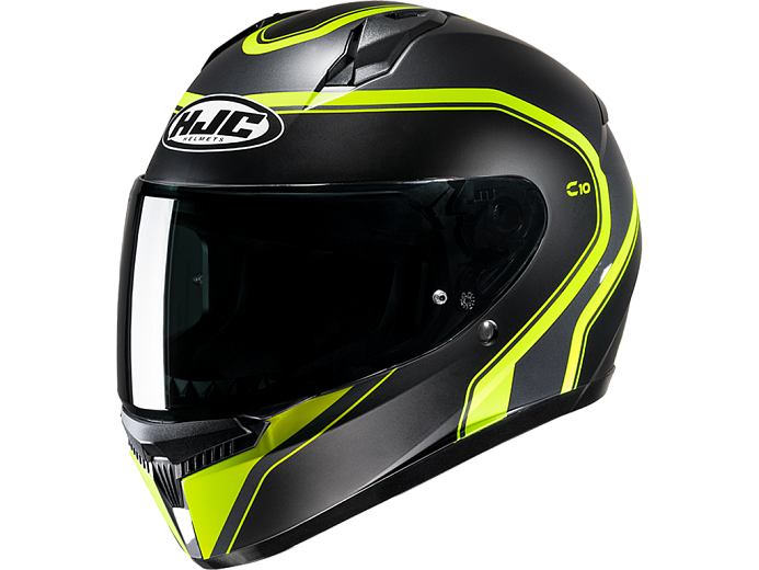 Мотошлем интеграл HJC C10 ELIE MC3HSF, поликарбонат, M, черно-зеленый