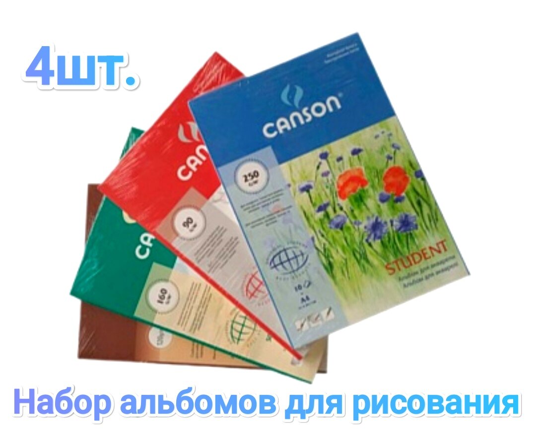 Набор склеек CANSON для всех видов техник А4, 4шт.
