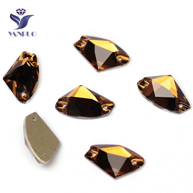 Стразы YANRUO 12x19mm, Smoked Topaz, 48шт