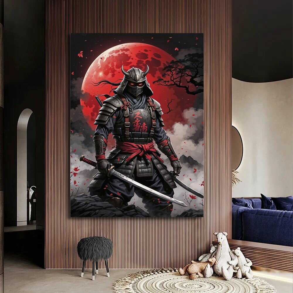 Картина "Самурай", на холсте, на подрамнике, печать, 30x40см