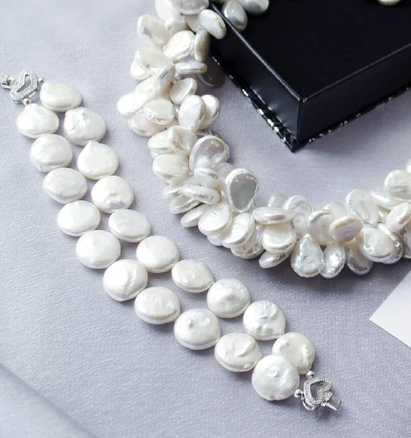 Браслет, жемчуг пресноводный