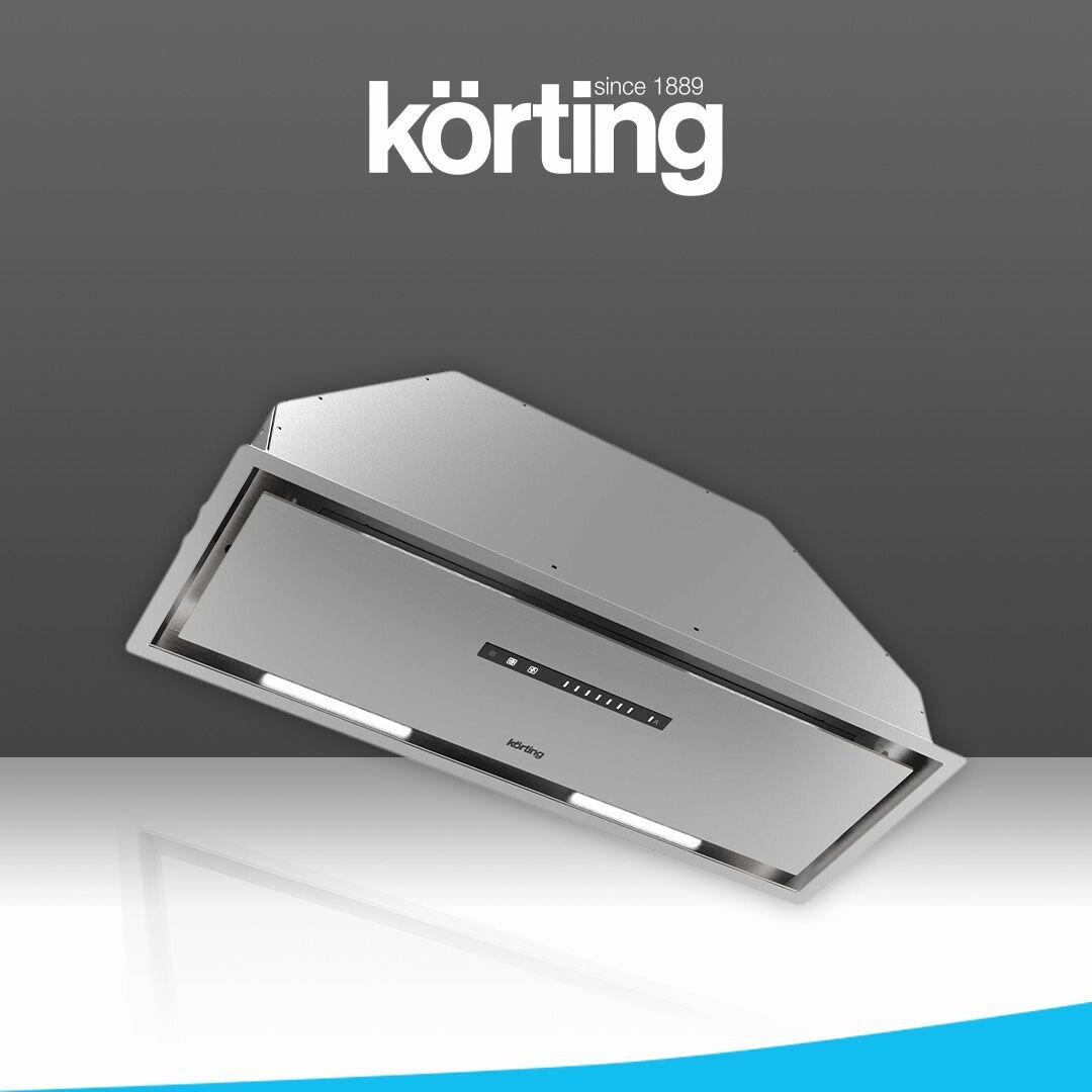 Встраиваемая вытяжка Korting KHI 9997 X ширина 80 см, производительность 950 м3/ч, 5 скоростей, сенсор, белая