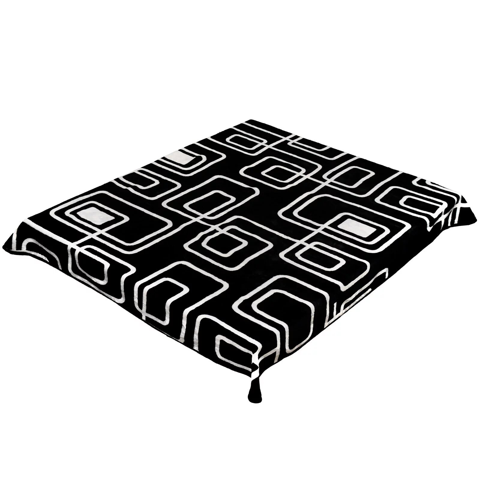 Пледы и покрывала Smoon Плед "Лабиринт новый" черный 200x240 евро Смун