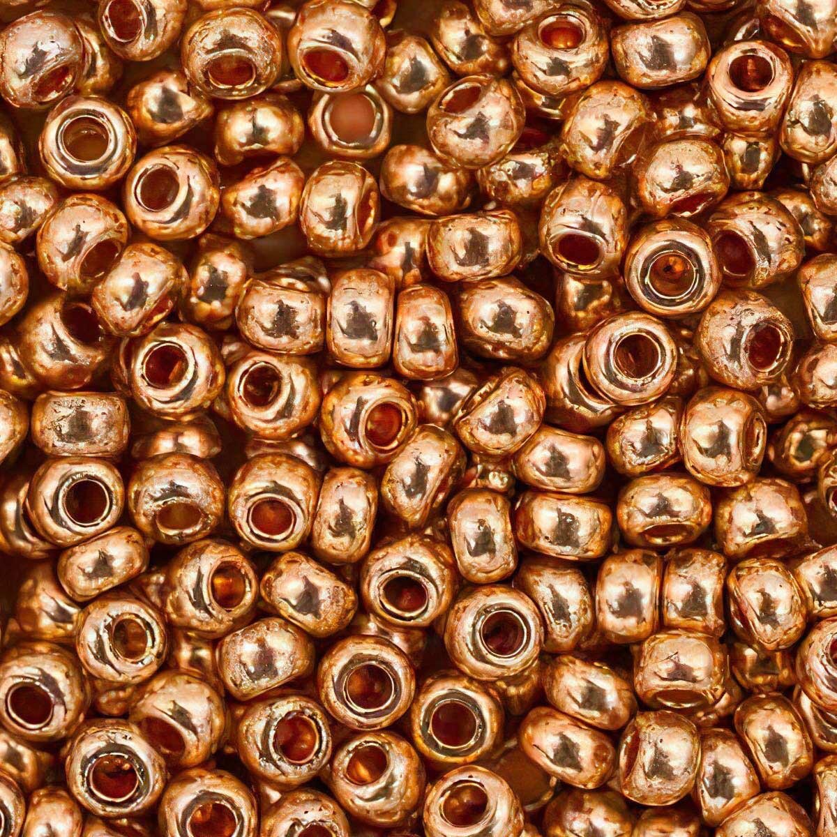 Бисер Preciosa 18305 непрозрачный красное золото металлик (10/0) 2.3 мм, 5 г, цена за 2 уп.