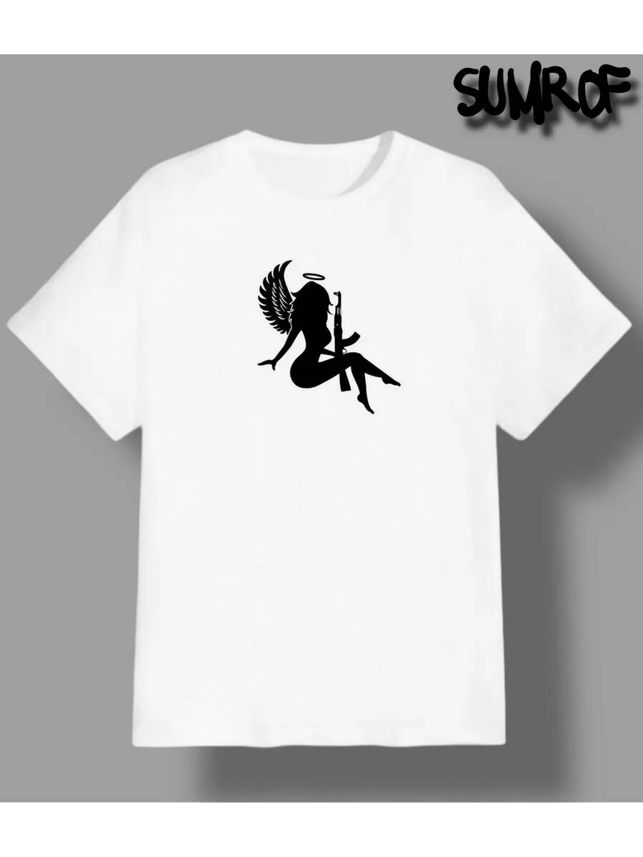 Футболка ангел с автоматом