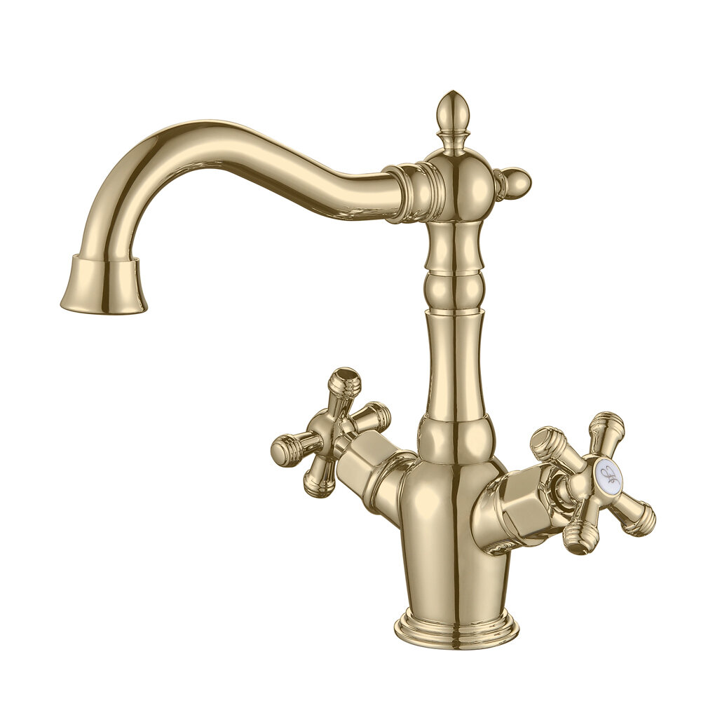 370111-E Смеситель 2-руч. для раковины (золото) ViEiR