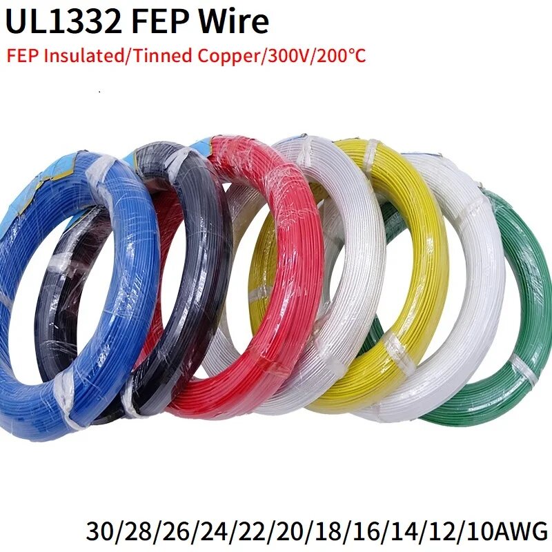 Птфэ кабель медный 30/28/26/24/22/20/18/16/14/13/12/10AWG UL1332 22AWG, Purple, 10m