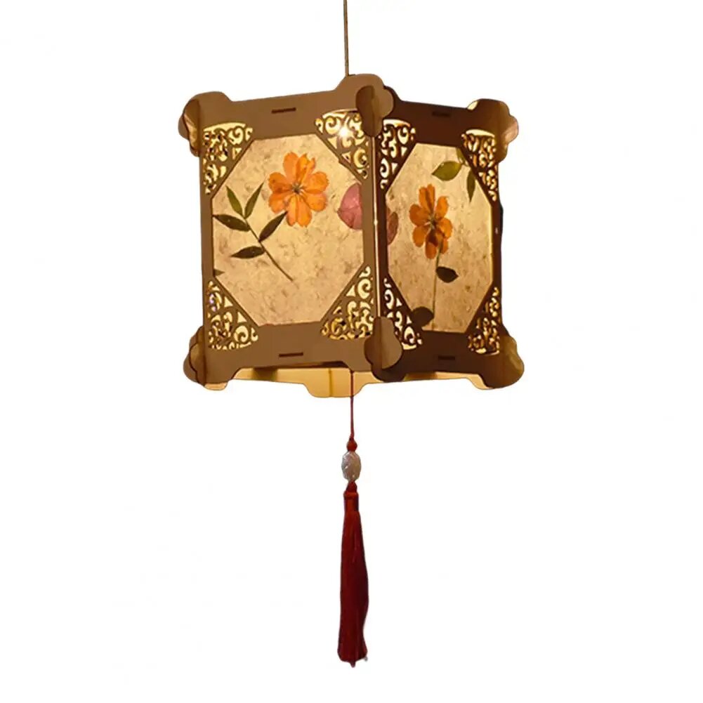 Деревянные фонарики с цветами I