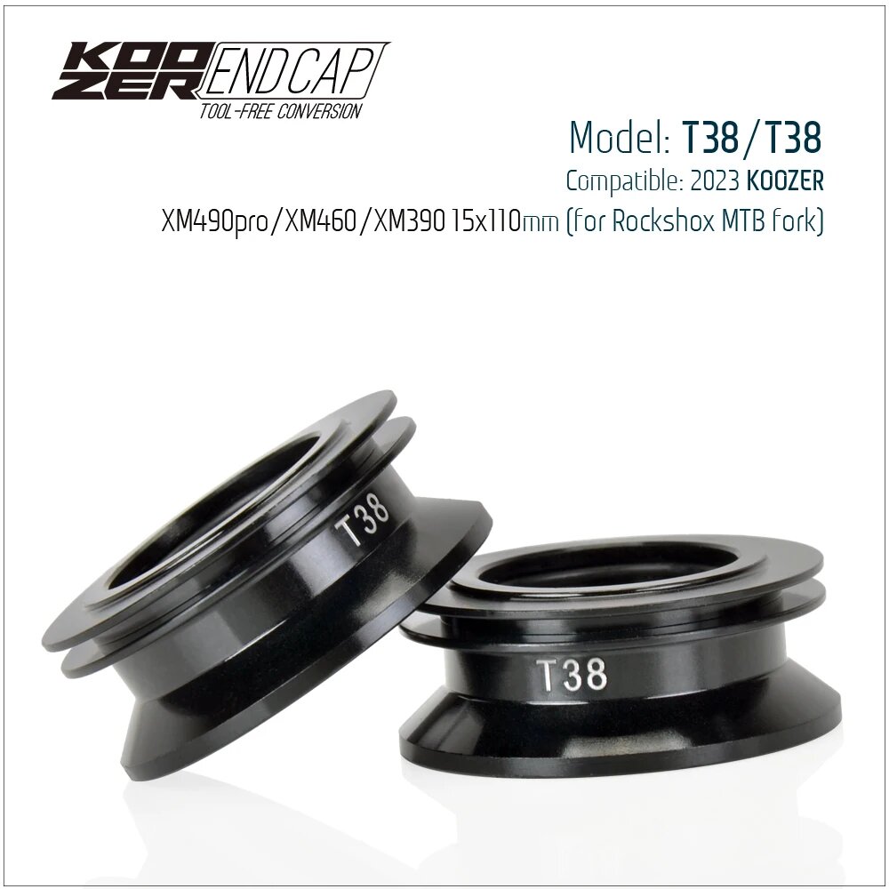 Koozer T38 T44 Ступица для вилок Rockshox черная T38 for 350 450 490