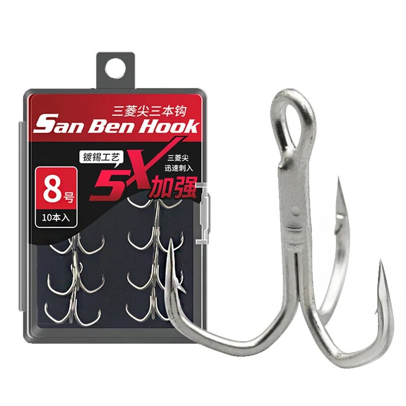 Тройные крючки San Ben Hook Size 2, 10 шт.