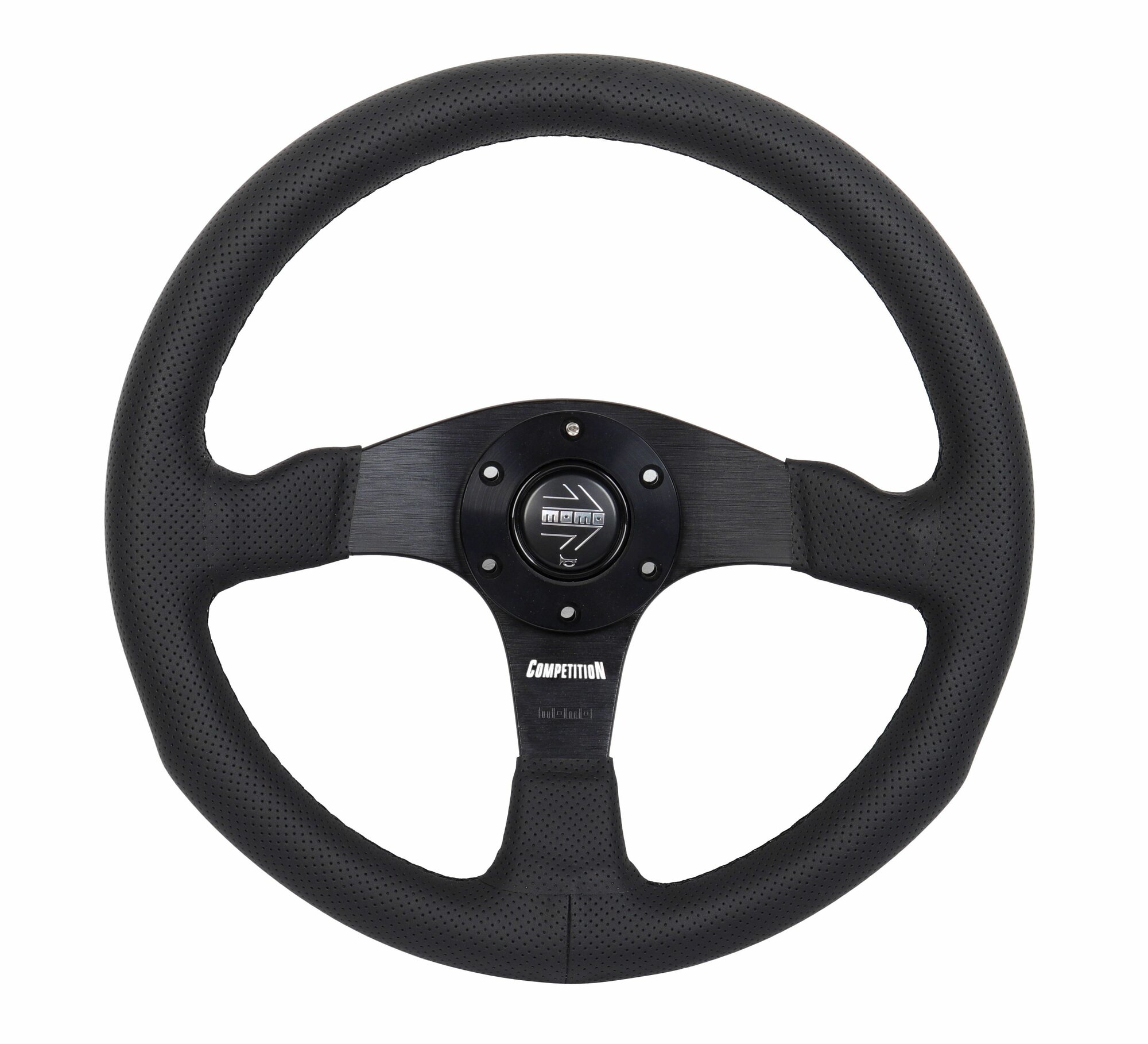 Гоночный руль для дрифта MOMO перфорированная кожа черный