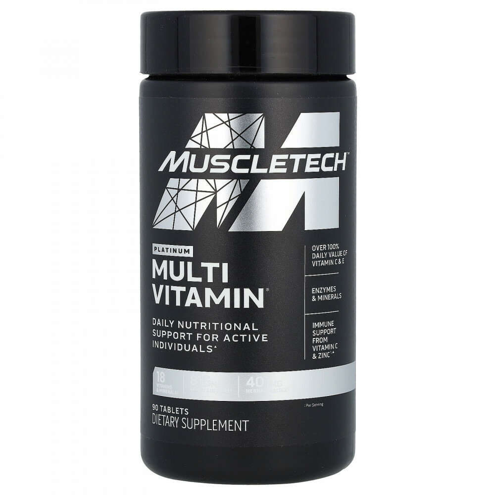 MuscleTech, Platinum Multivitamin, мультивитамины, 90 таблеток