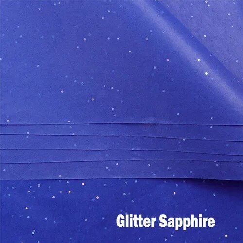 Блестящие оберточные бумаги, 10 листов, 50х66 см Темно-синий, Glitter sapphire