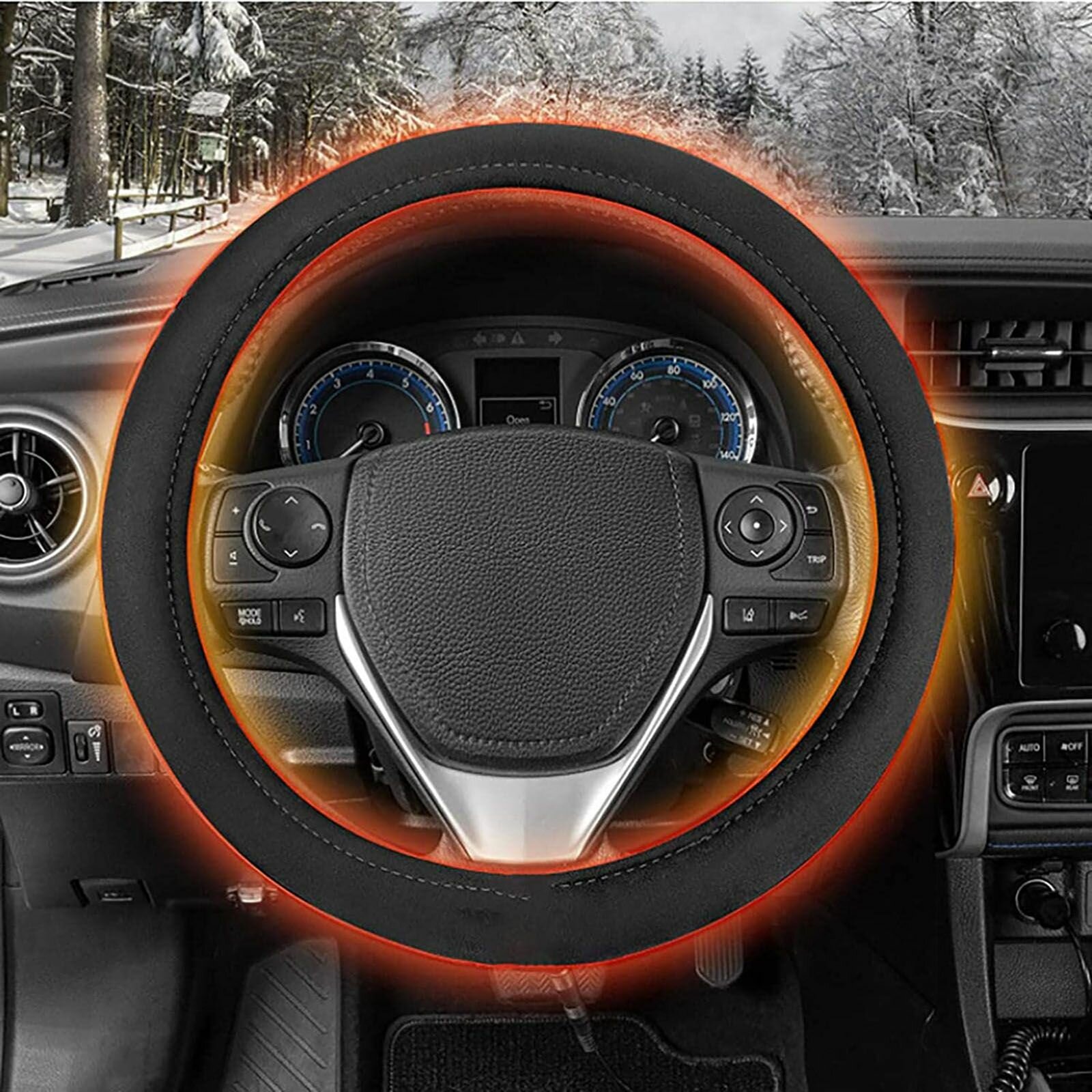 Элегантный чехол для руля с подогревом: дышащий антискользящий уютный дизайн