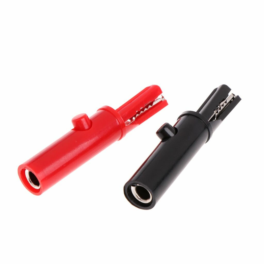 Запасные части для инструментов, Крокодилы с кнопочным зажимом и изоляцией 4 мм, 2 шт.