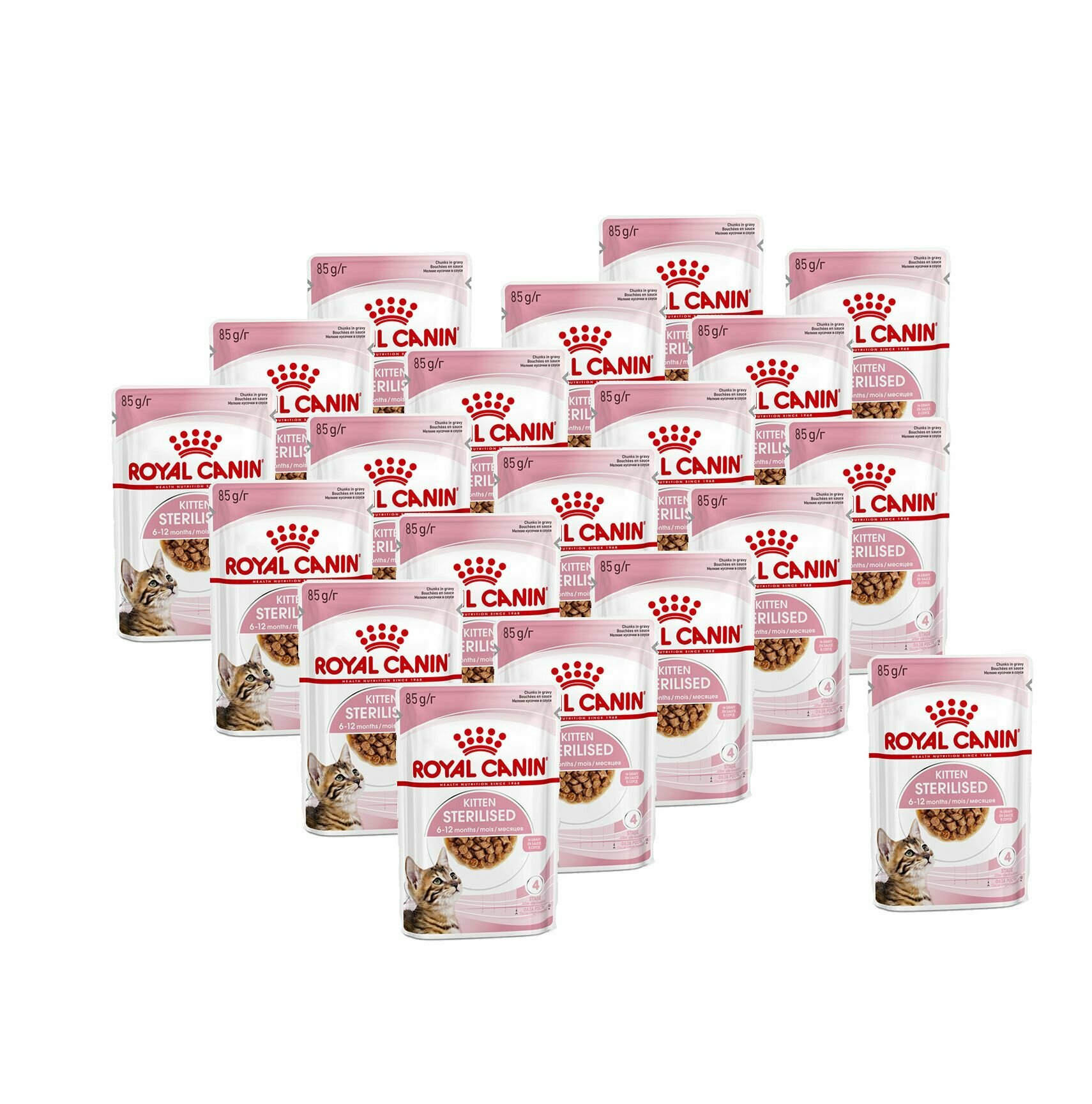 Royal Canin Kitten влажный корм котят до 12 месяцев кусочки в желе, в паучах - 85 г х 20 шт.