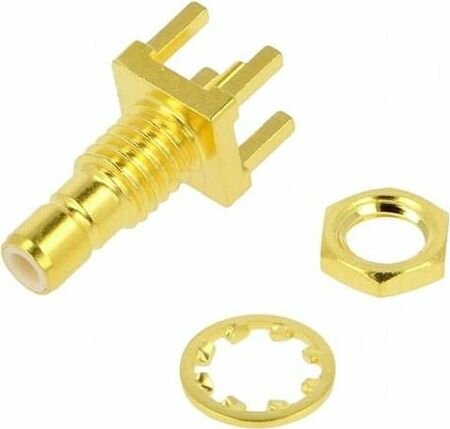 Гнездо AMPHENOL 142210 SMB "папа" прямой 50Ом THT тефлон позолота 1шт