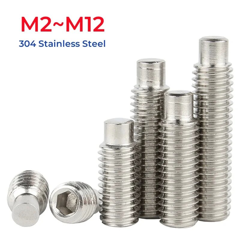 Установочные винты нержавеющая сталь 304 M2 M2.5 M3 M4 M5 M6 M8 M10 M12 M5-10pcs, 5 мм