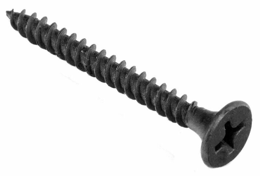 Саморез Стройбат для гипсокартона по металлу с потайной головкой из стали черный 3.5х32мм, PH2, 30шт. в упаковке / крепеж