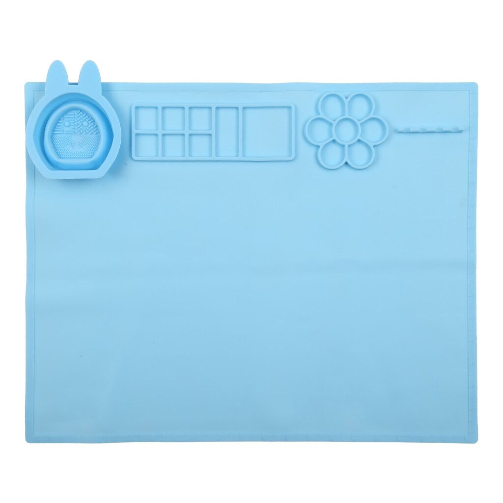 (1шт) Силиконовый коврик для рисования, доска для рисования, палитра для рисования маслом граффити ручной работы своими руками-синий