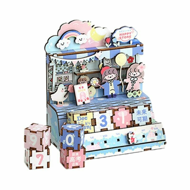 Изысканный вечный календарь своими руками, деревянные пазлы, декоративные мультяшные экзамены, обратный отсчет на день рождения, годовщину