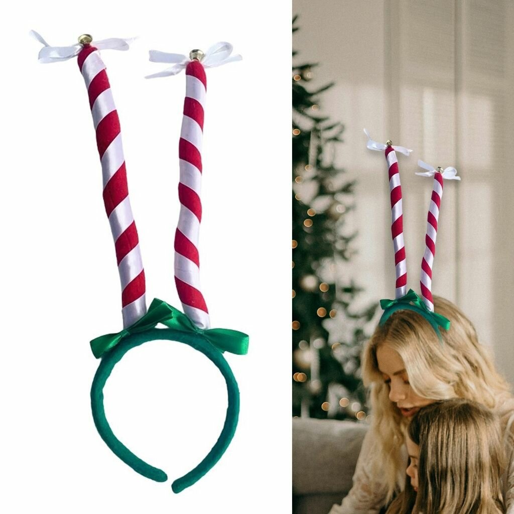 Рождественская Повязка на голову в полоску для праздничной вечеринки-зеленый