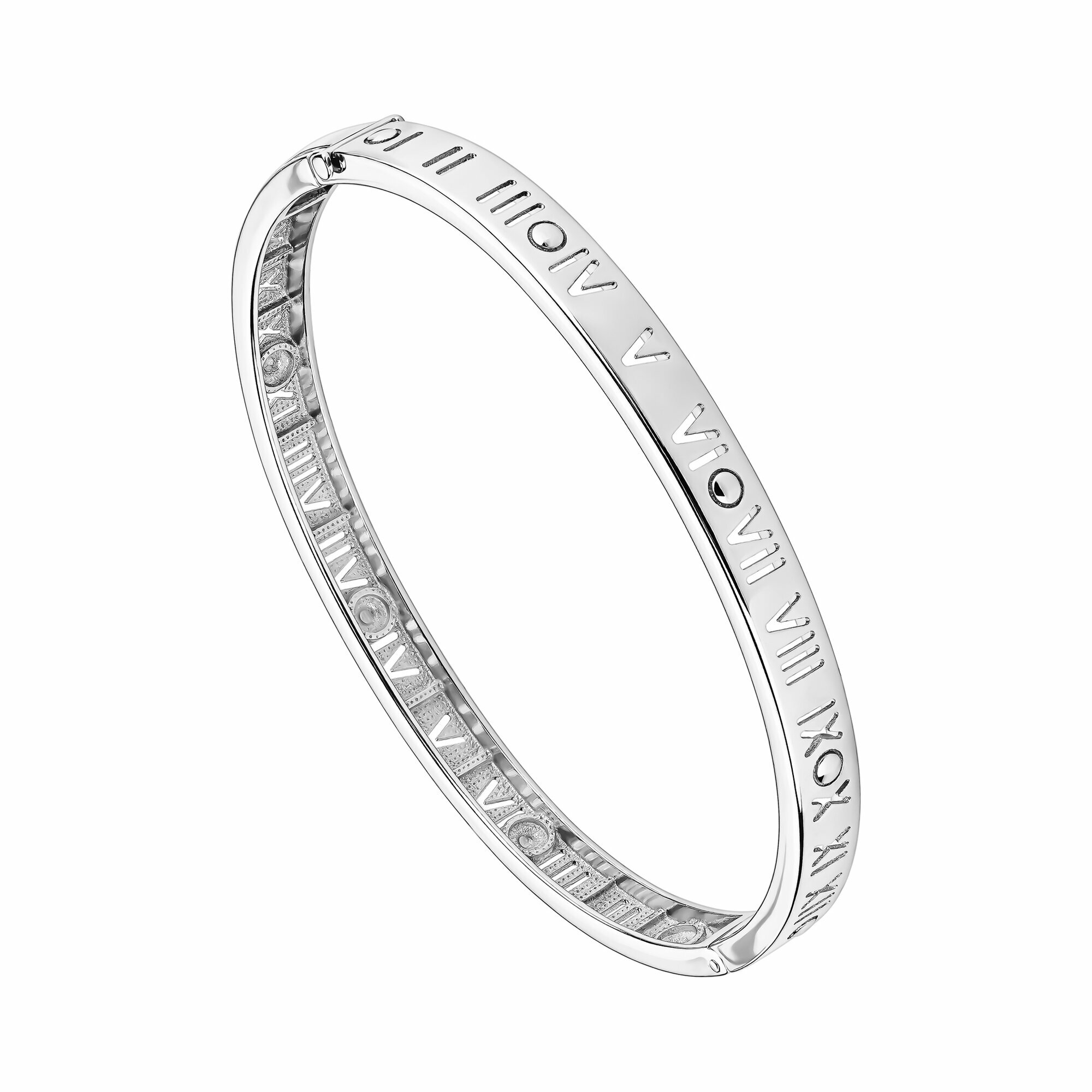 Жесткий браслет, серебро, 925 проба, родирование