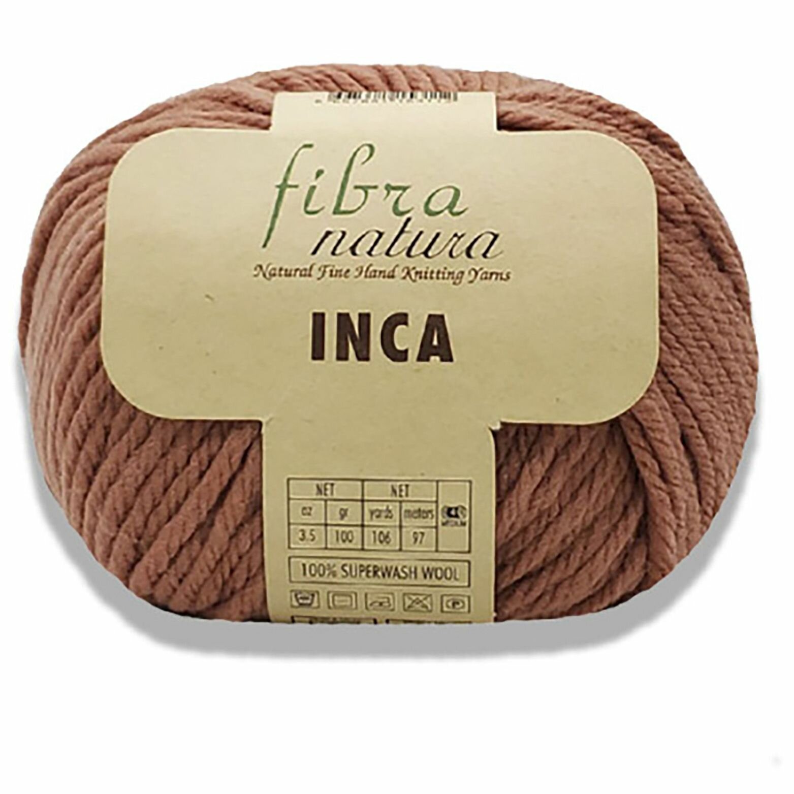 5 Мотков, Fibra Natura INCA, 100% Шерсть супервош / 100 гр. - 97 м, Цвет-43025
