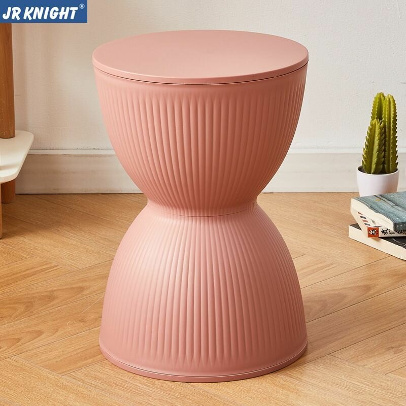 Пластиковый табурет с креативным дизайном в форме песочных часов, 30x43 см