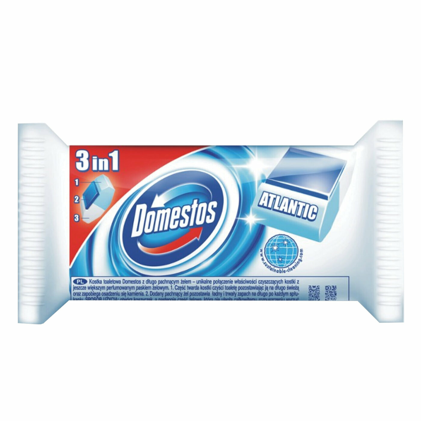 Освежитель Domestos WC (для туалета) твердый 40 г, "Атлантик", сменный блок ()