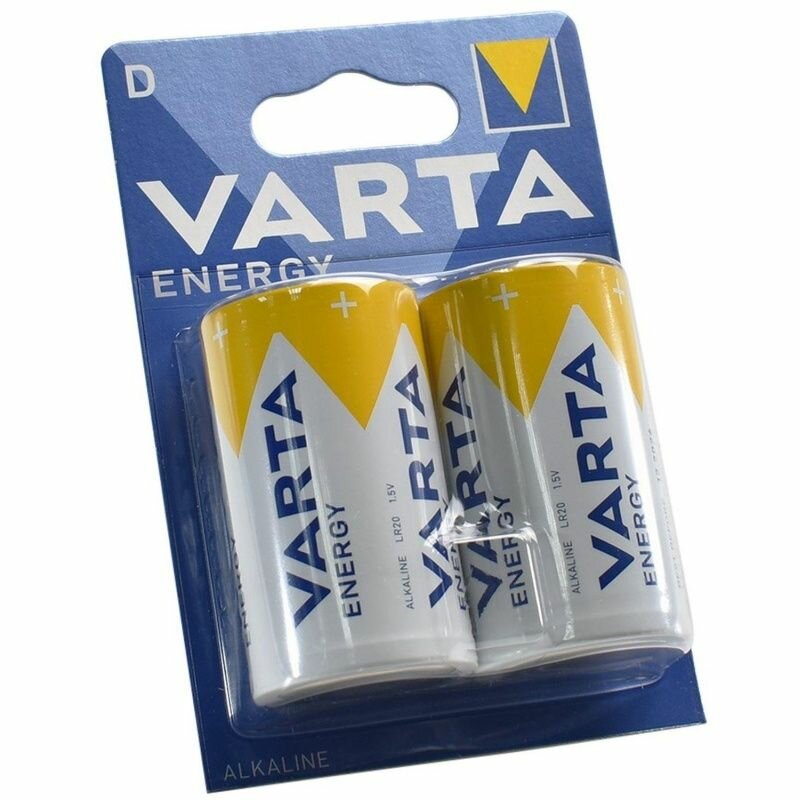 Батарейки Varta "Energy", Alkaline, 1,5 В, LR 20 D, 4120, блистер, 2 шт (4120229412)