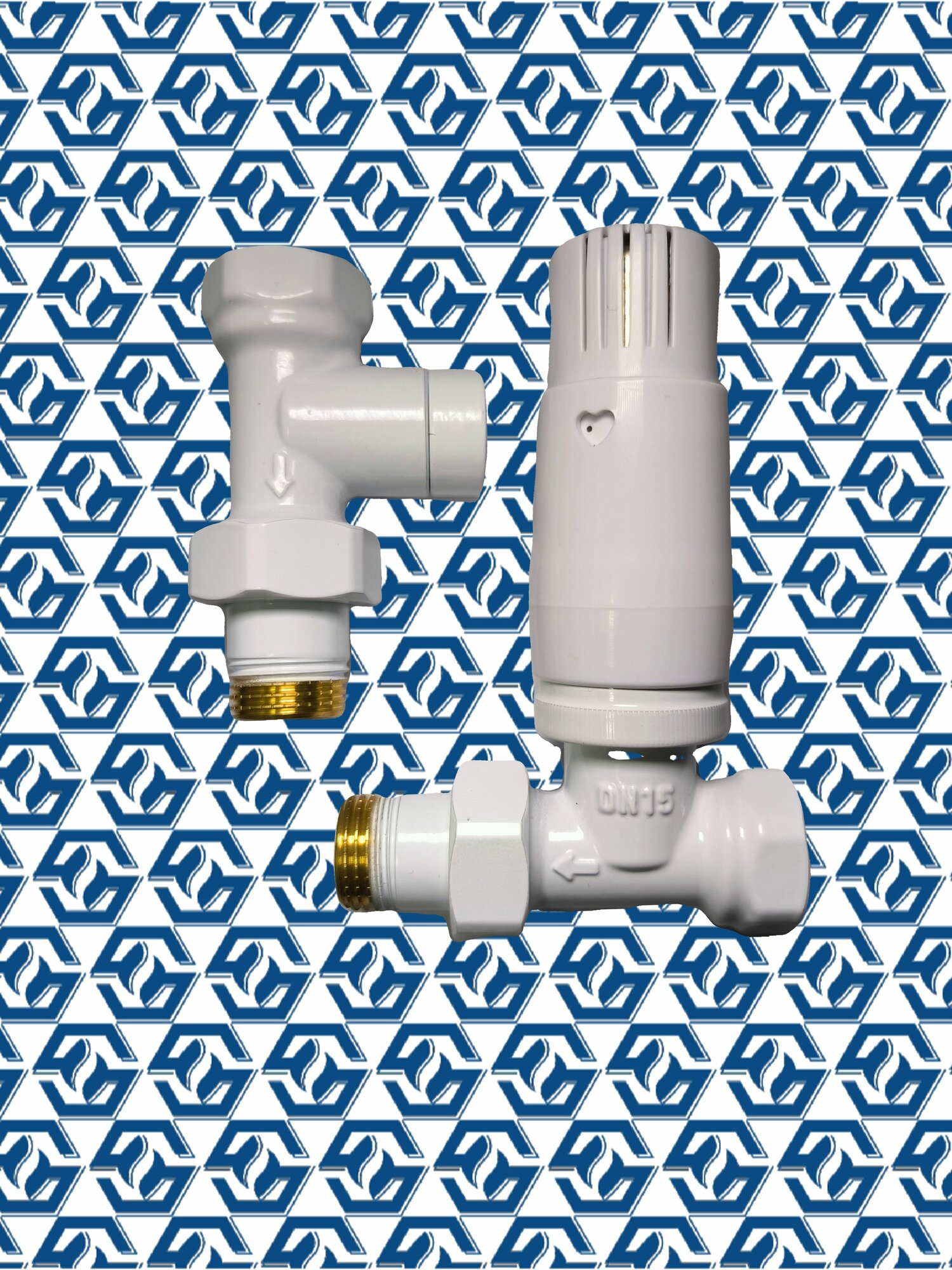 Терморегулятор для радиатора отопления / Group HS / прямой комплект, боковое подключение, цвет белый, термоголовка