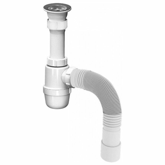 Сифон сантехнический Akvater для умывальника, 1 1/4", с гибкой трубой 40х50 мм (S1015-АК)