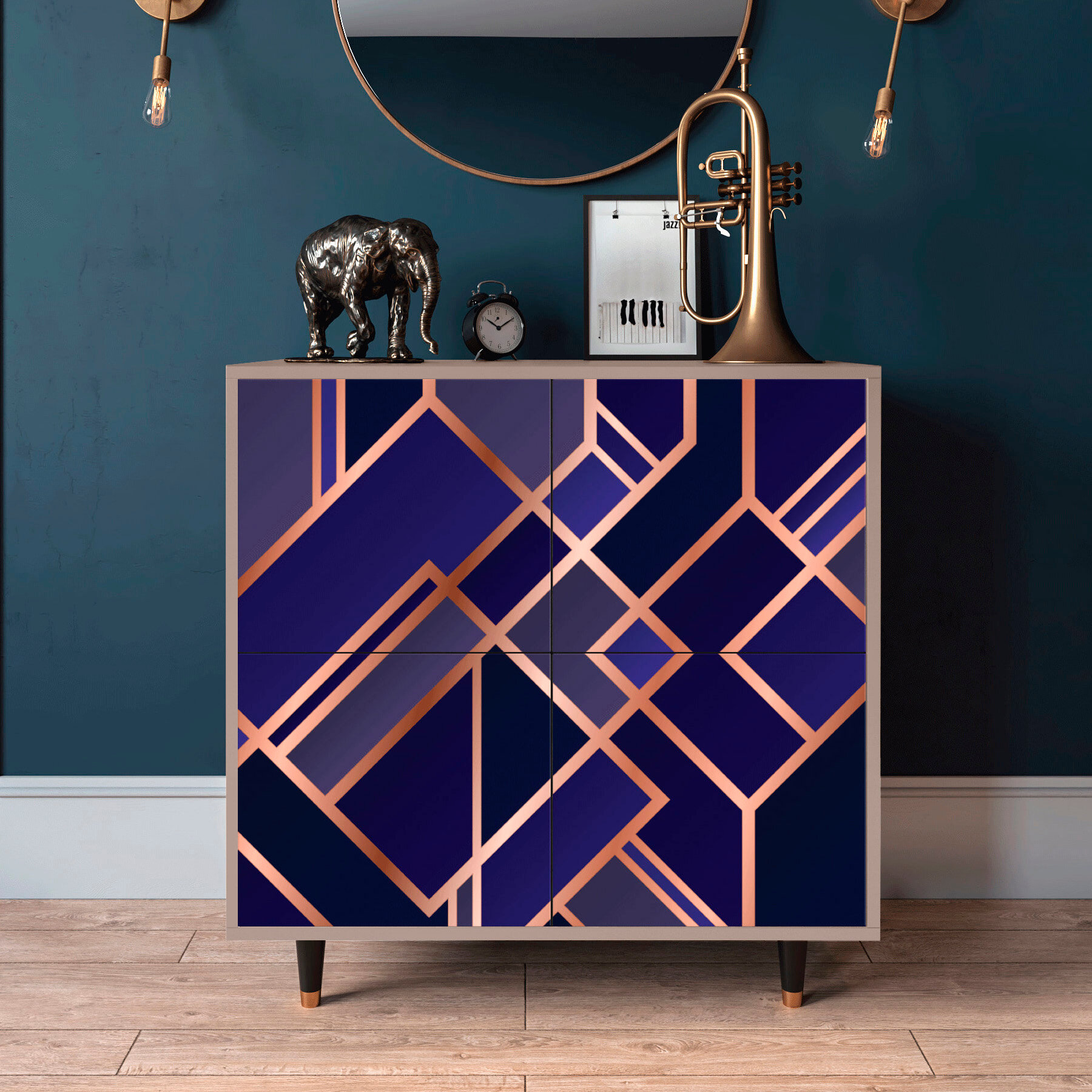 Комод - STORYZ - BS3 Aquamarine Getsby, Размер - 94 x 96 x 48 см, Цвет корпуса - Бежевый