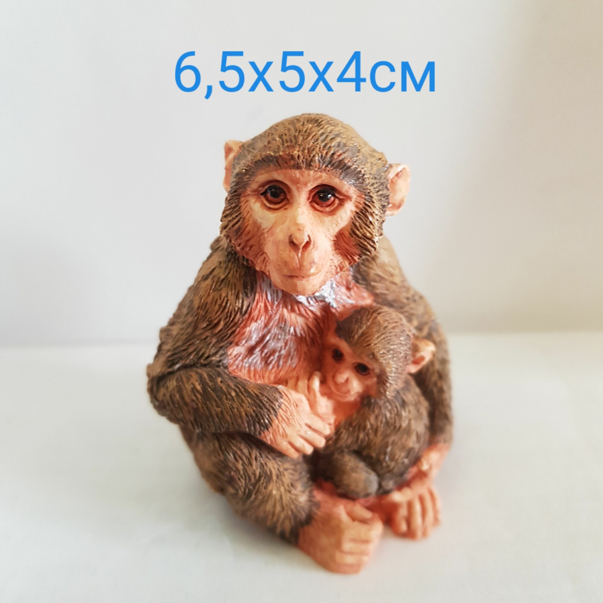 Фигурка декоративная "Обезьяна с детёнышем" 6,5х5х4см, полистоун, 5780