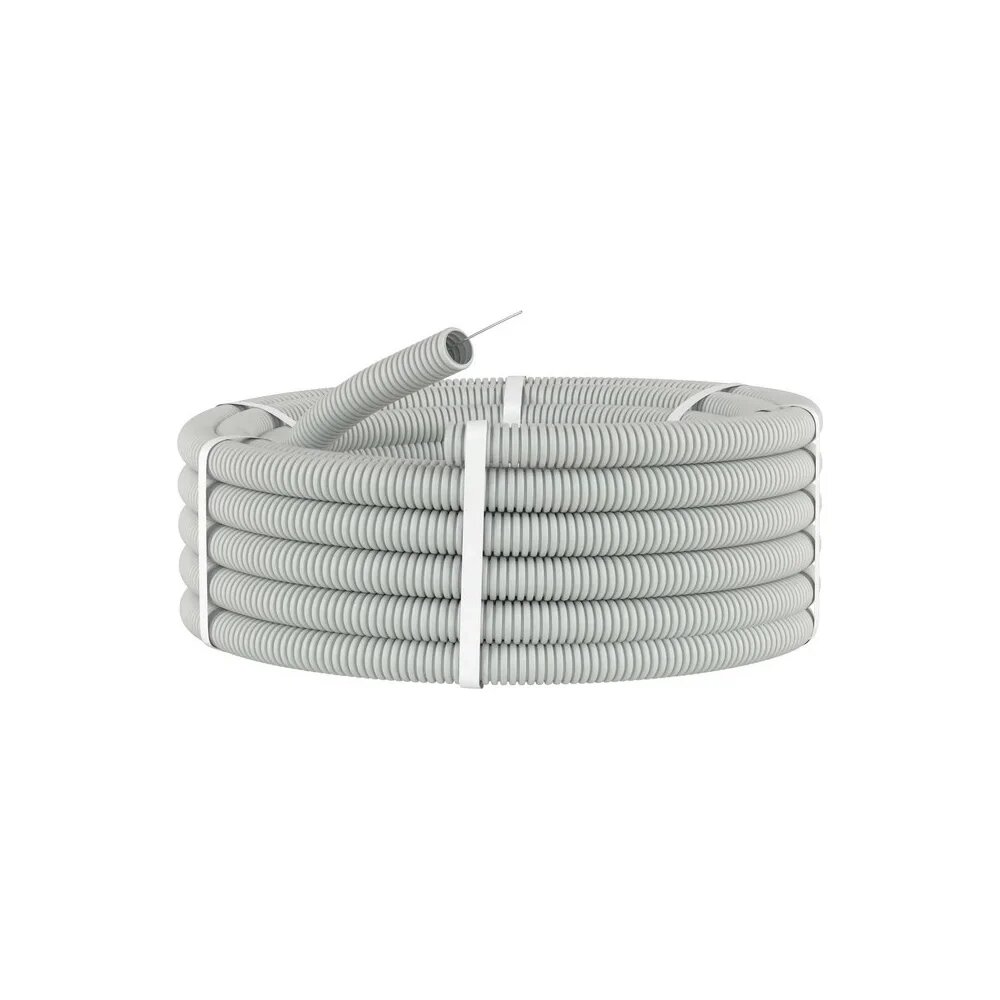 RSV Гофротруба d 32 ПВХ серая с протяжкой ЭИ (50) 300015