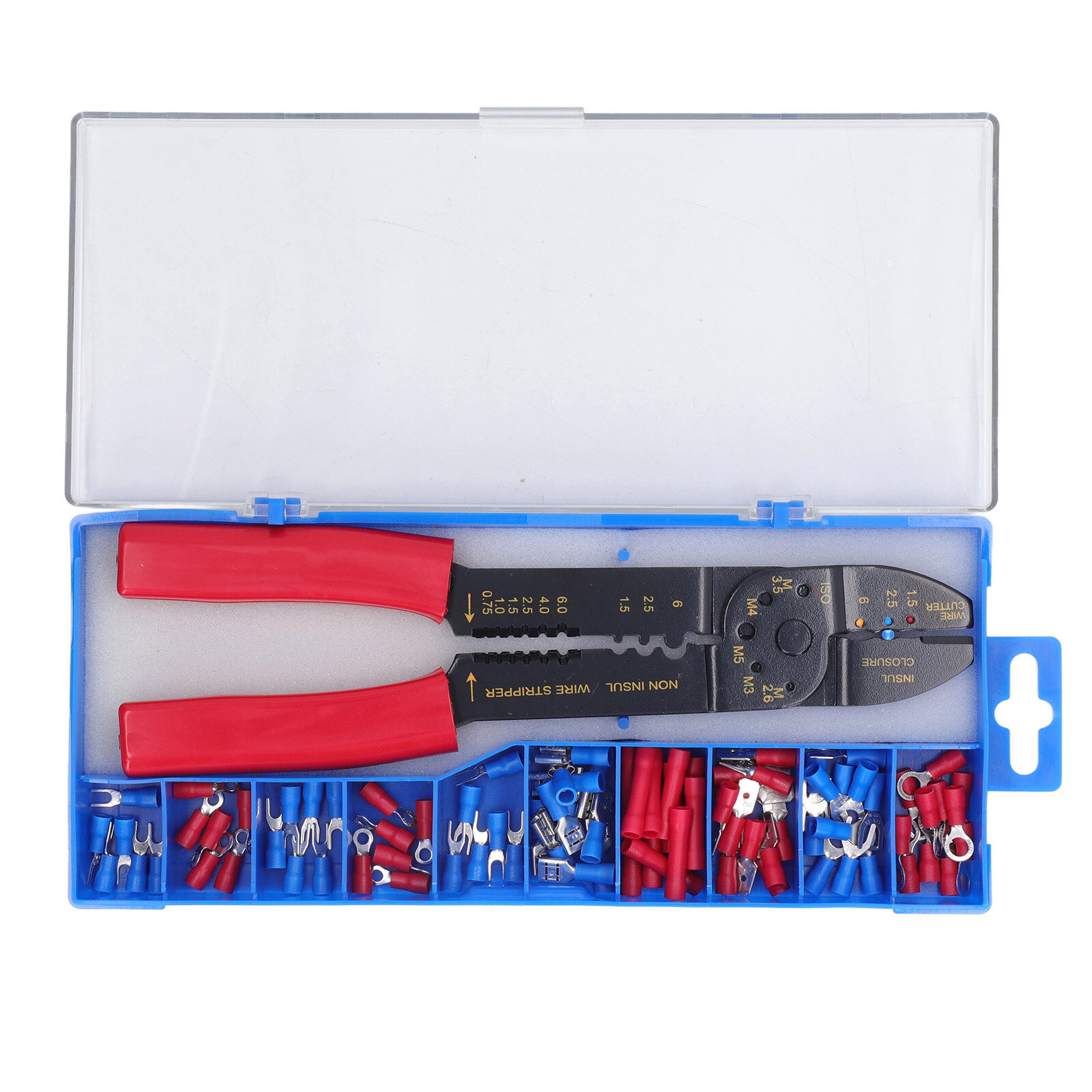 Набор инструментов для обжима клемм с изоляцией из ПВХ, инструмент для зачистки проводов и щипцы для домашней электропроводки, прочный обжимной инструмент с удобной ручкой