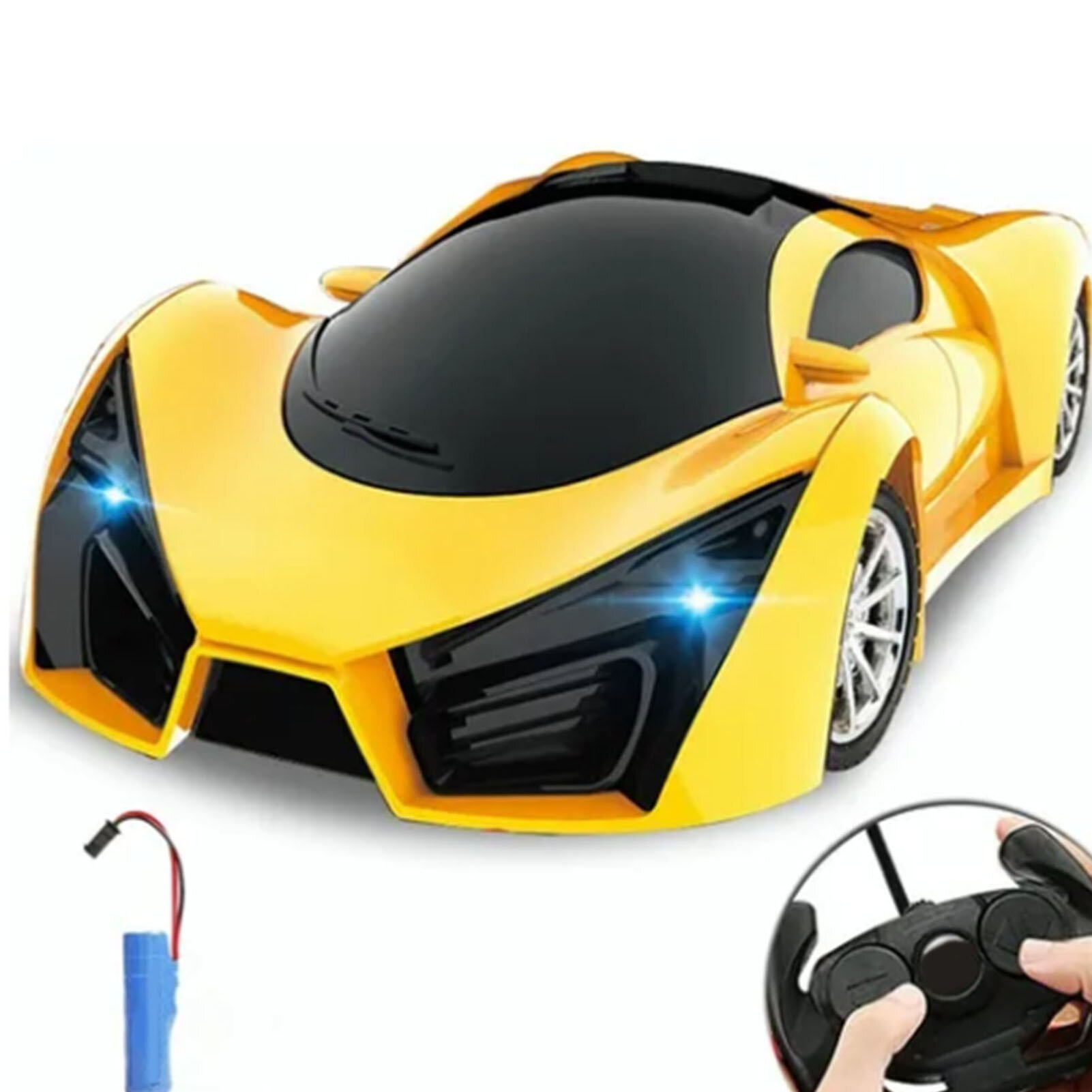 Масштаб 1:16 желтый спортивный автомобиль с дистанционным управлением из АБС-материала перезаряжаемая быстрая игрушка для гонок на открытом воздухе с дистанционным управлением
