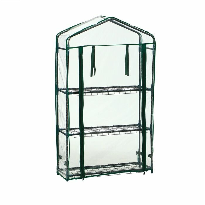 Парник-стеллаж Greengo 3 полки, 110х22х65 см, металлический каркас D 12 мм, чехол плёнка 80 мкм